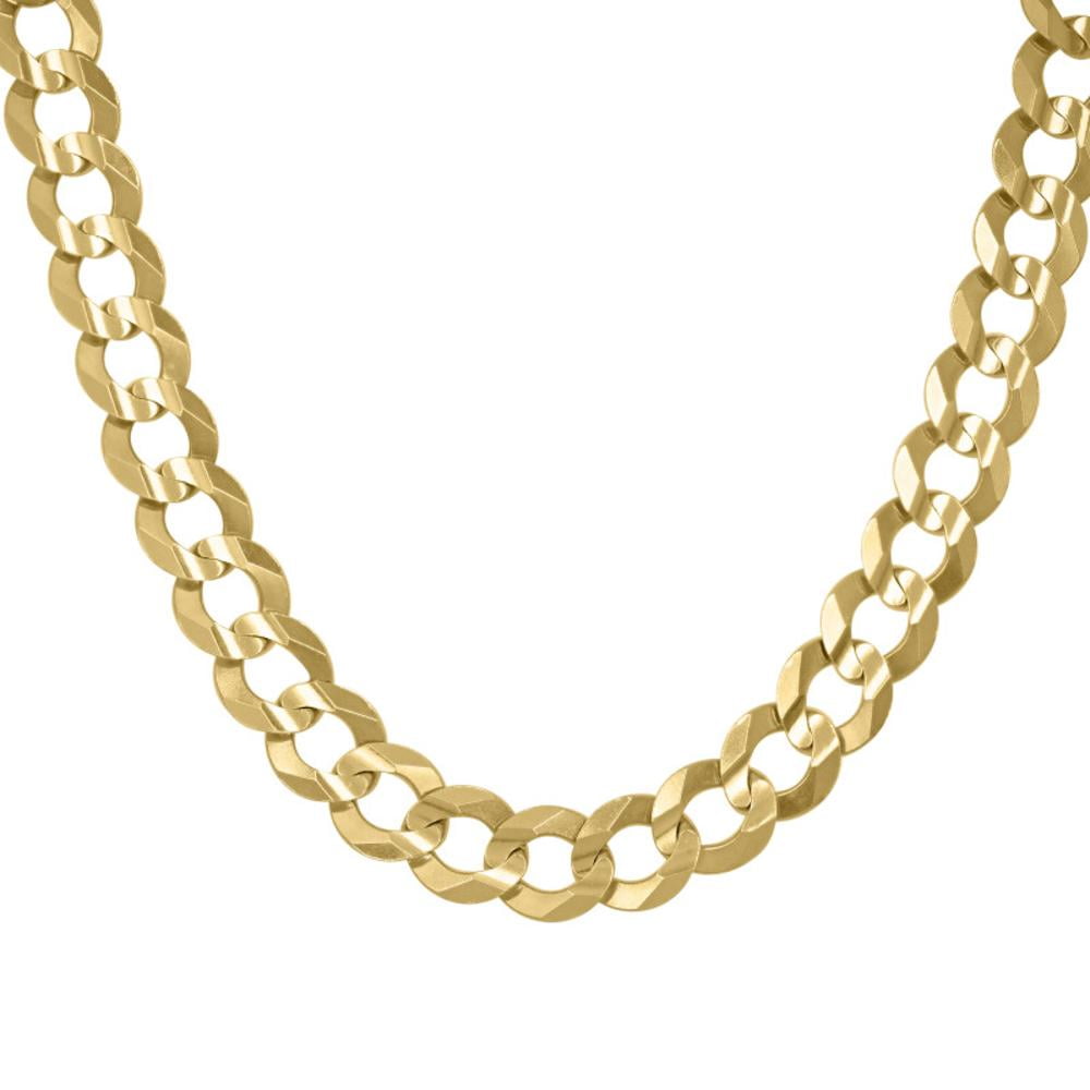 Real Solid 10k Yellow Gold Solid Cuban Chain 13mm 26" Necklace Jewelry ...