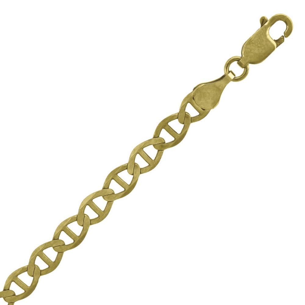 Real Solid 10k Yellow Gold Solid Mariner Chain 4.0mm 24" Necklace ...