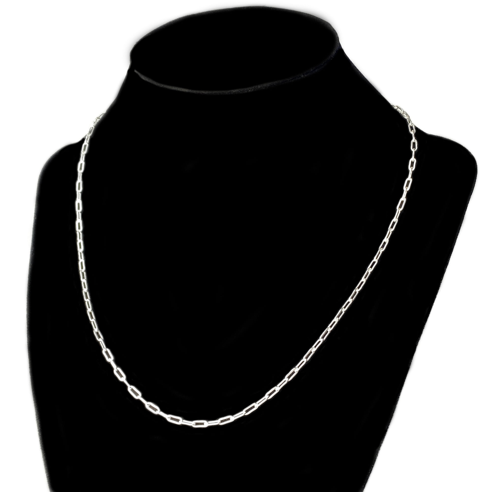 Real Solid 925 Sterling Silver Paperclip Necklace Paper Clip Chain ...