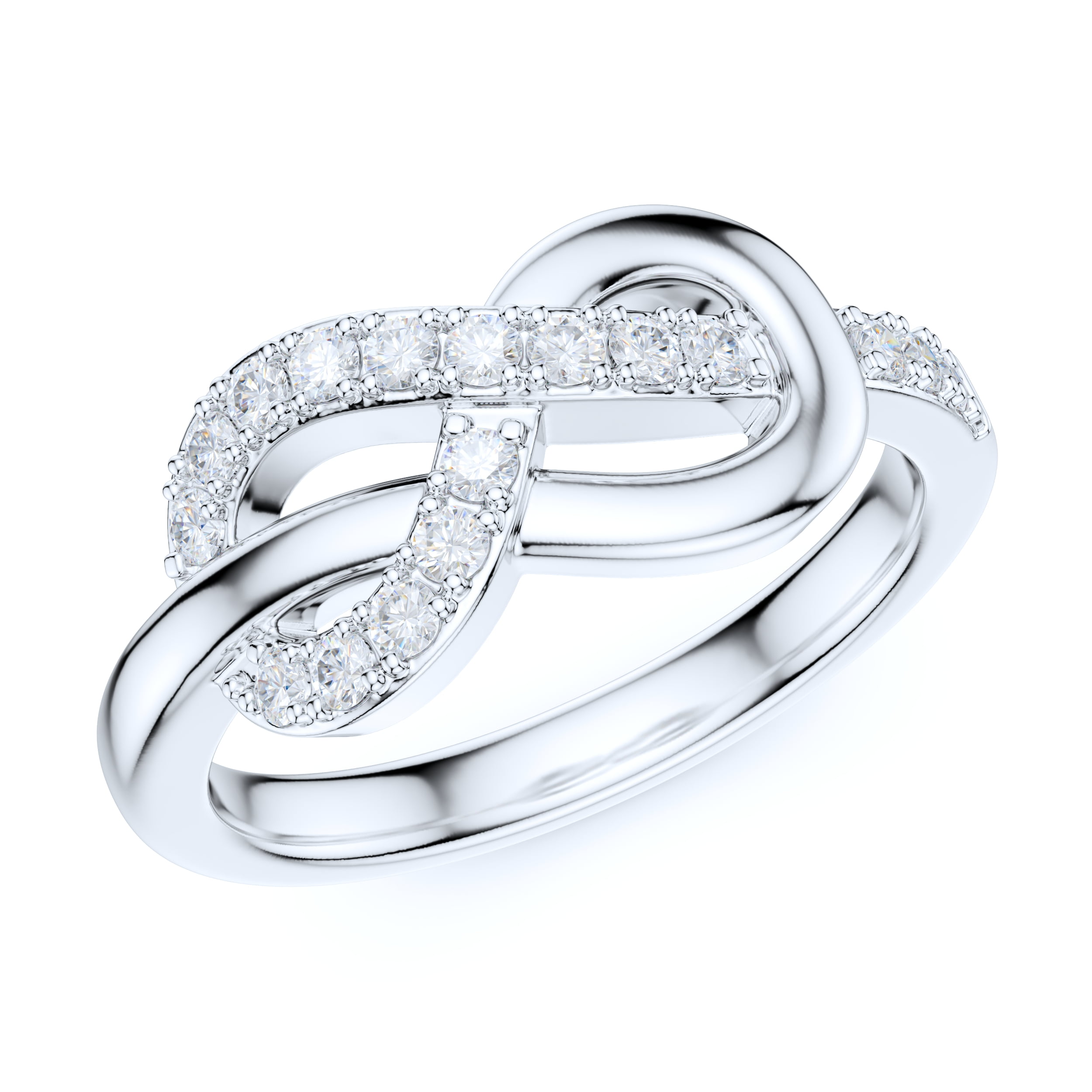 Real Sterling Silver Thick Tie The Infinity Love Knot Simulated Diamond ...