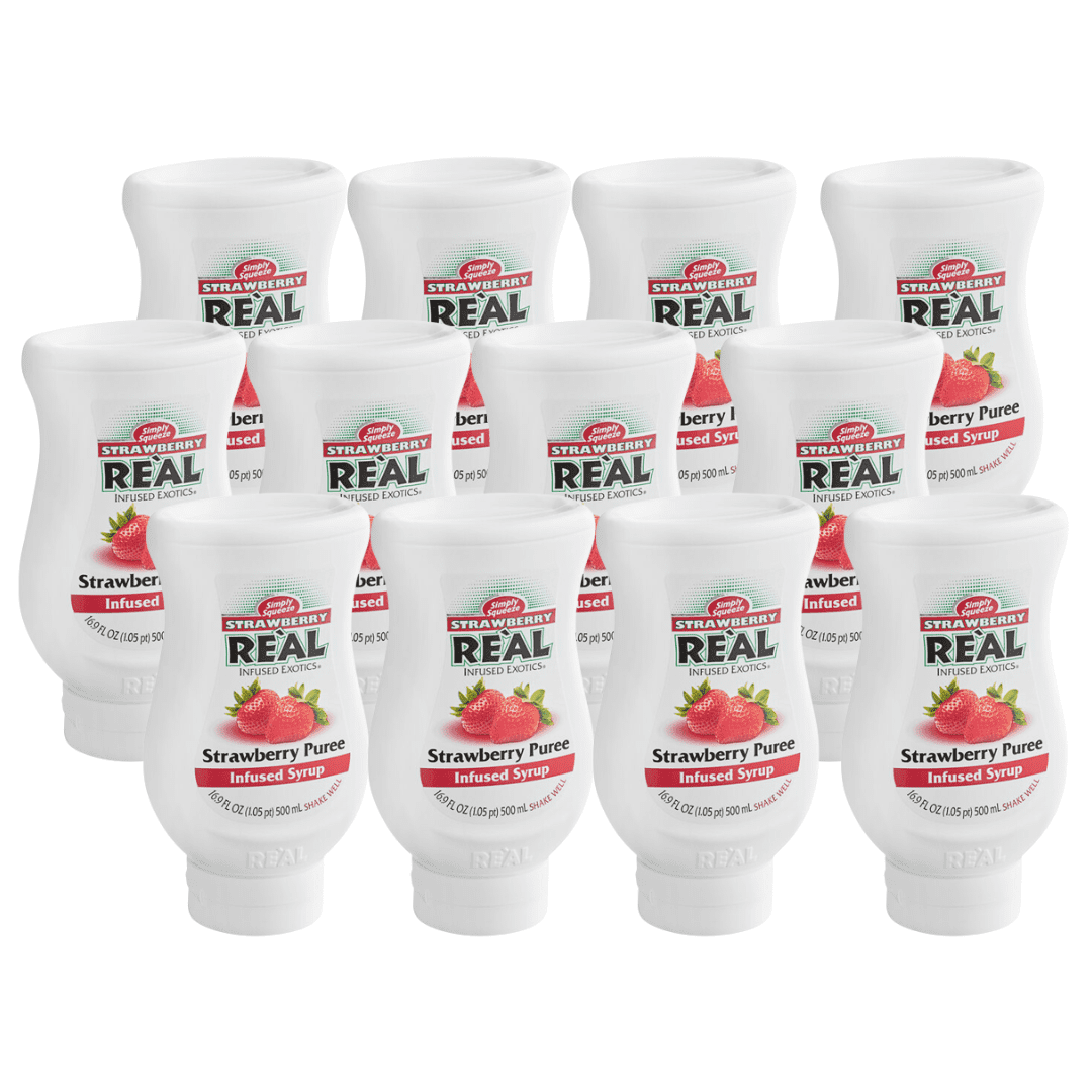 Real Strawberry Puree Infused Syrup, 16.9 fl. oz. Bottle - Sweet and ...