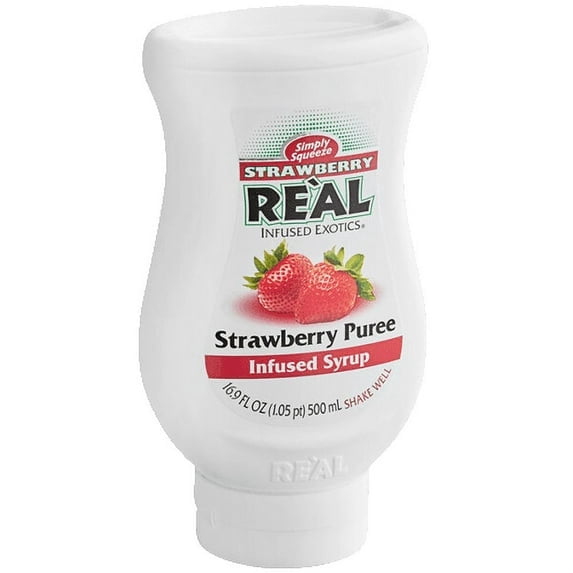 Real Strawberry Puree Infused Syrup 16.9 fl oz Bottle for Cocktails ...