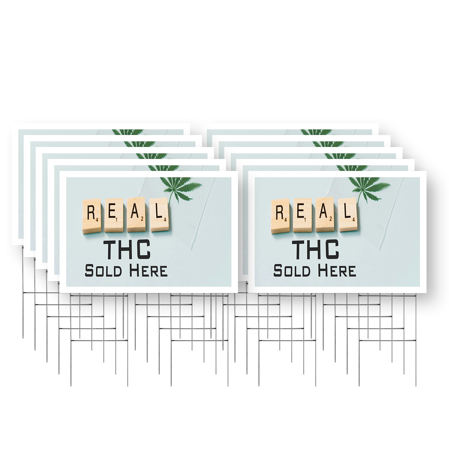 Real THC Yard Sign 10 Pack of 24 Inch x 36 Inch Double Sided ...