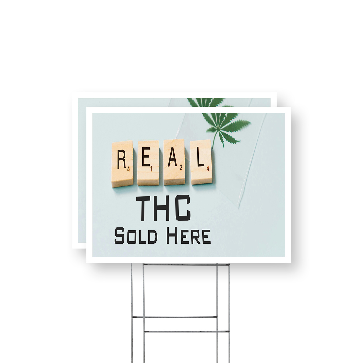 Real THC Yard Sign 2 Pack of 12 Inch x 16 Inch Double Sided ...
