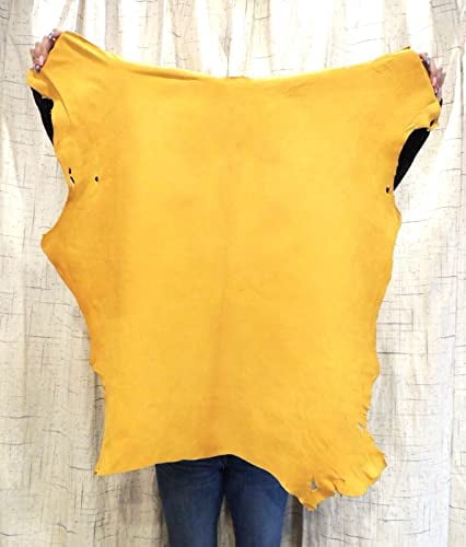 Real Tanned Gold Buckskin Leather Hide - Native Crafts 4-5 SQ Ft (2 to ...