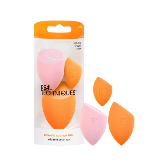 Real Techniques Makeup Sponge Trio, Includes Foundation and Powder ...