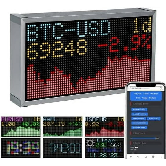 Real-Time Crypto Ticker Bitcoin Stock Ticker Monitor Display Digital ...