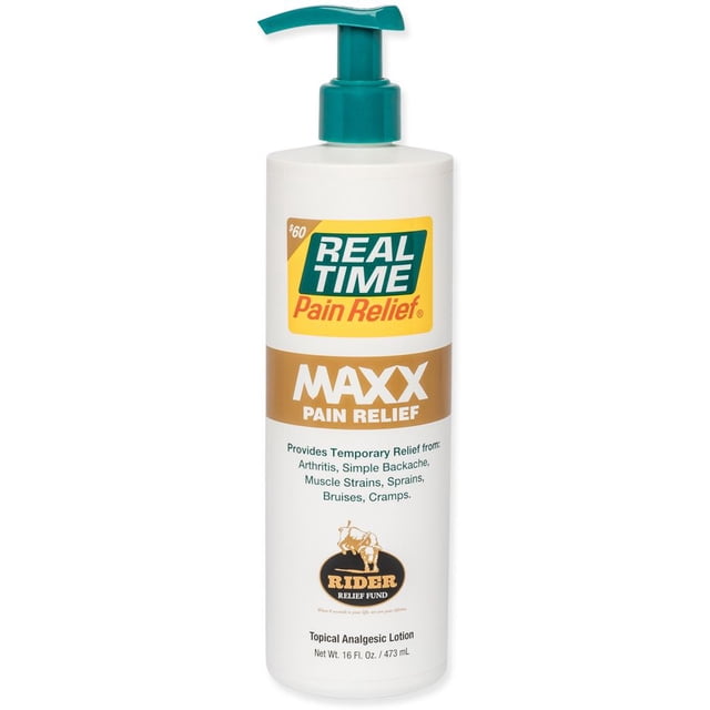 Real Time Maxx Pain Relief Cream 16oz Pump - Extra Strength Muscle Pain ...