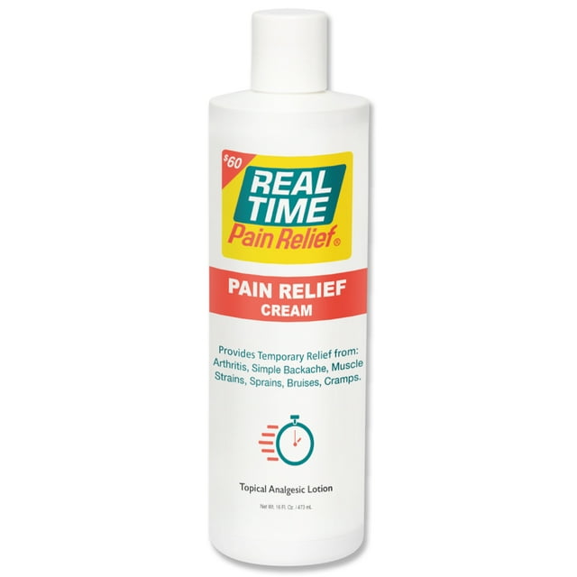 Real Time Pain Relief Pain Cream 16oz Bottle - Walmart.com