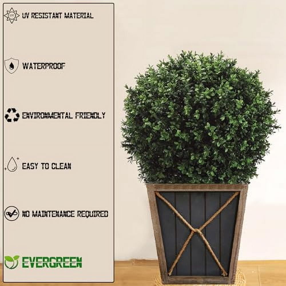 Real Touch Leaves Artificial Topiary Trees, 24" T with 17" W Faux ...