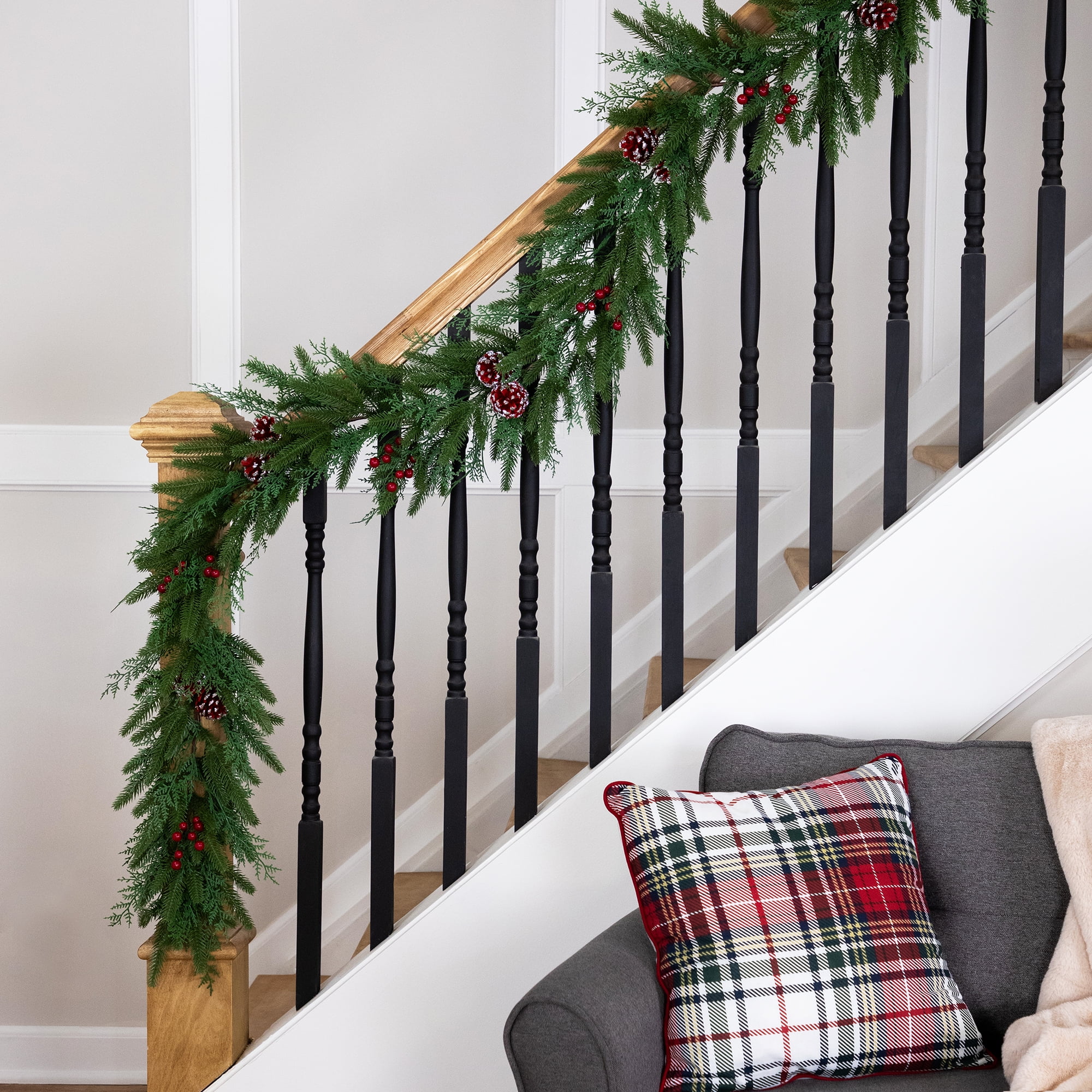Real Touch™️ Wind River Fir with Glittered Pinecones Artificial ...