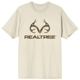 Real Tree Logo Icon and Logo Text Men's Natural Crew Neck Short Sleeve ...