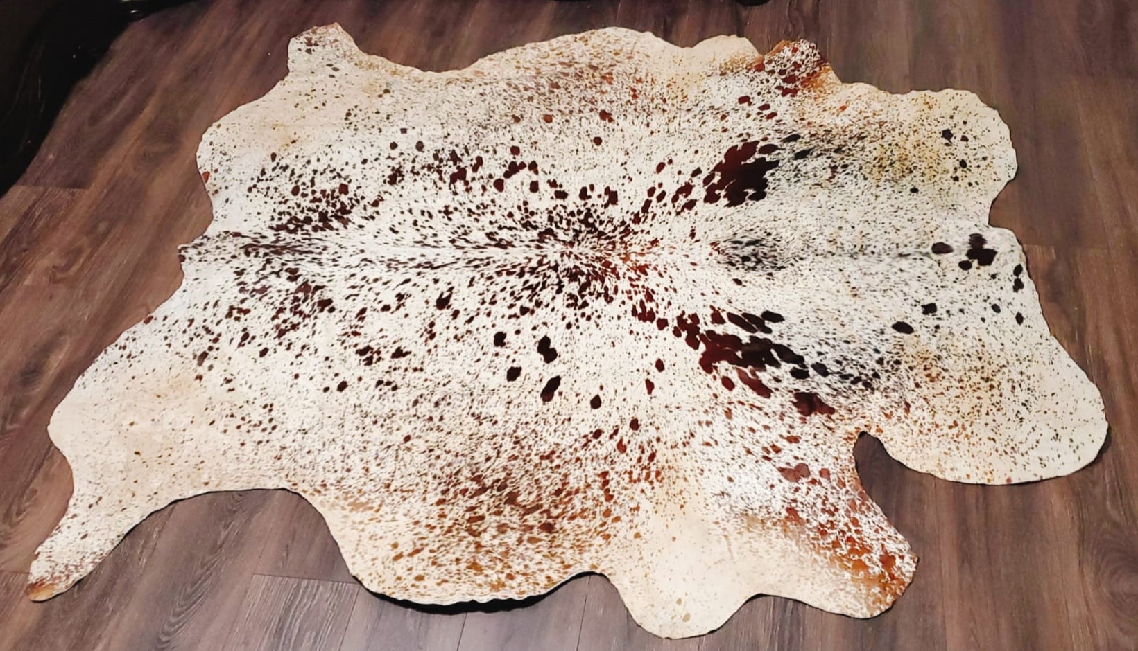 Real Tricolor Cow Skin Area Rug Hair on Leather Hide 6.5 ft X 6.5 ft ...