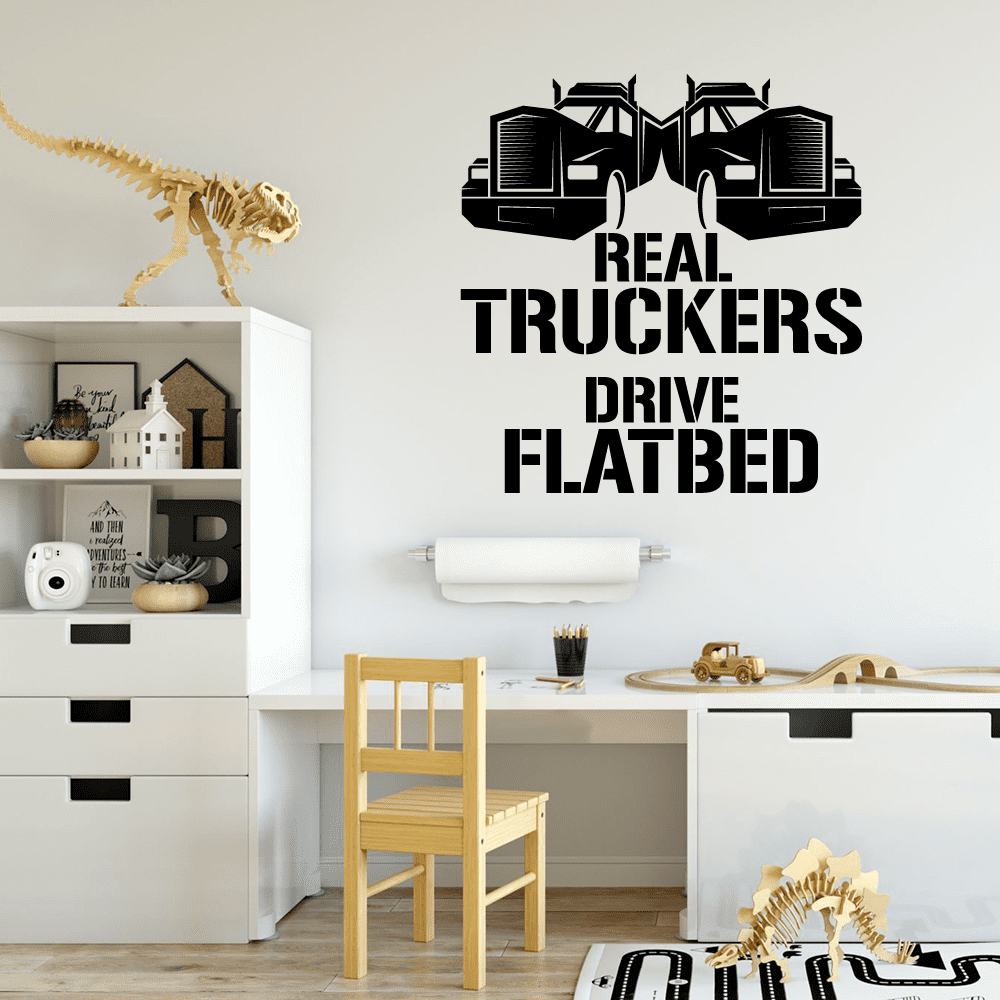 Real Truckers Drive Flatbed - Quote Silhouette Big Trucks Truck Life ...