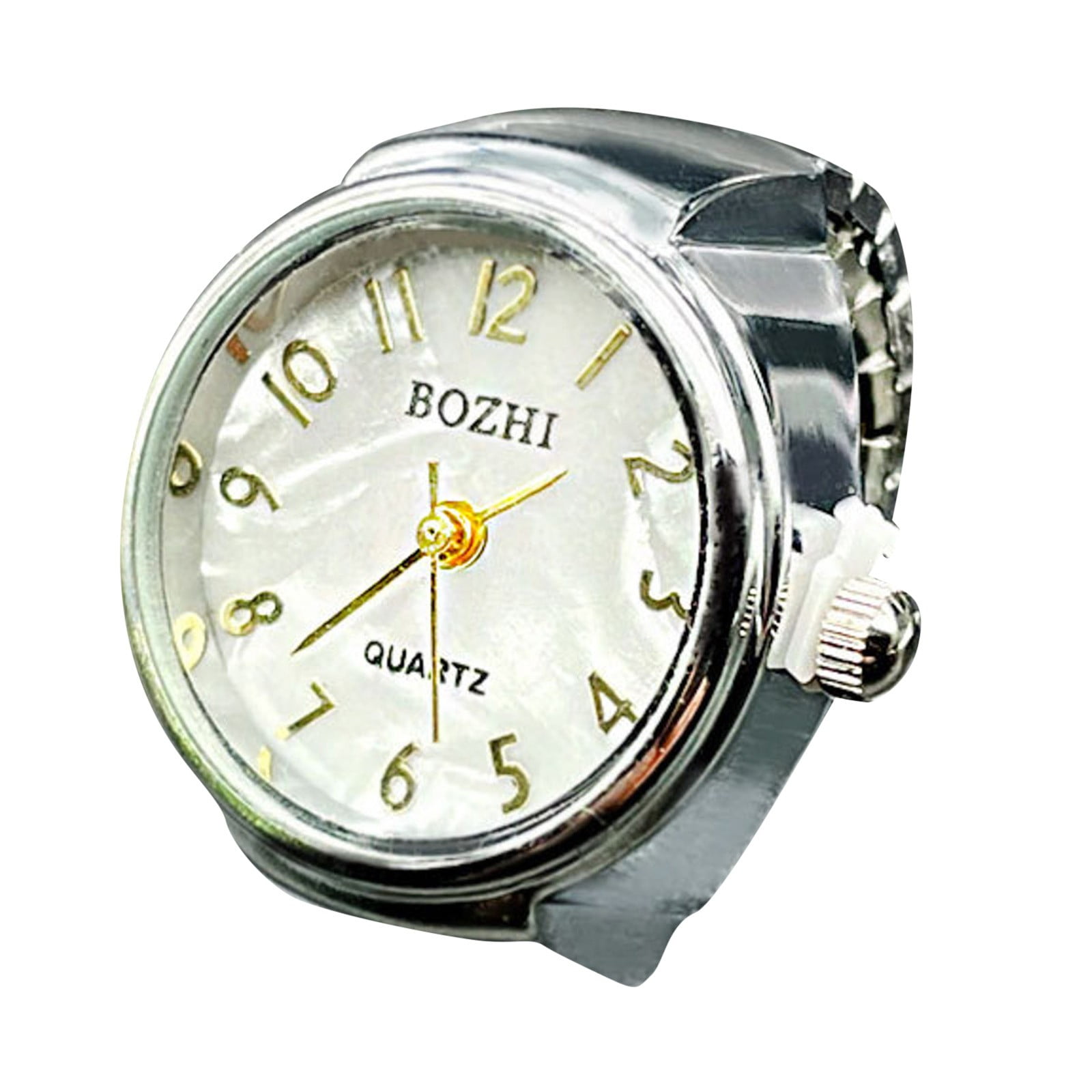 Real Watch Ring To Tell Time Vintage Watch Clock Ring Round Ring Silver ...