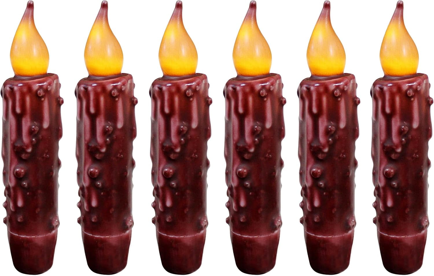 Real Wax Hand Dipped Battery Operated LED Timer Taper Candles Country ...