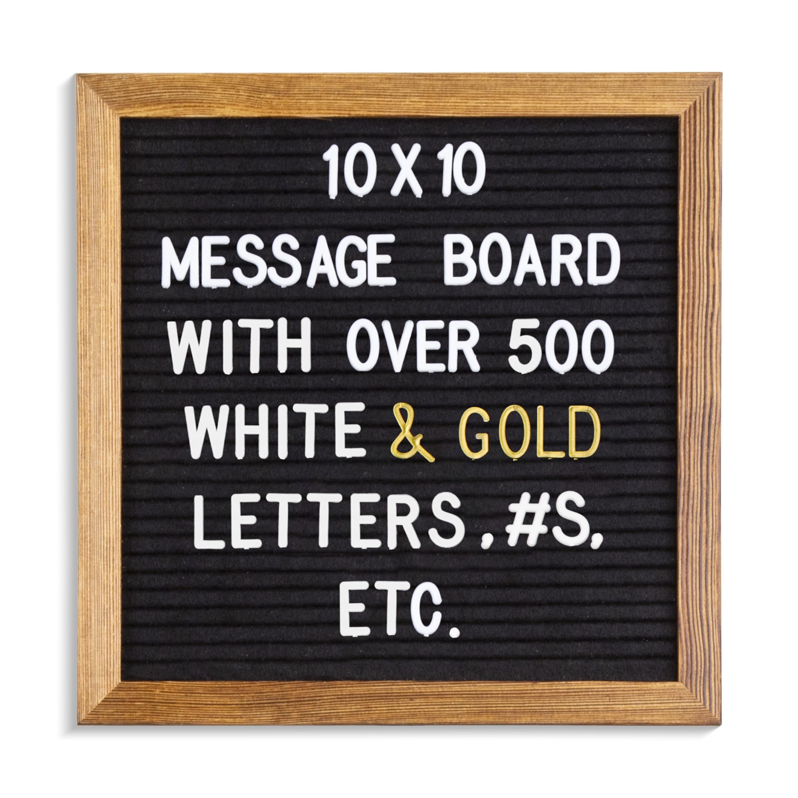 Real Wood Framed Felt Letter Board, Changeable Message Board, 10" x 10 ...