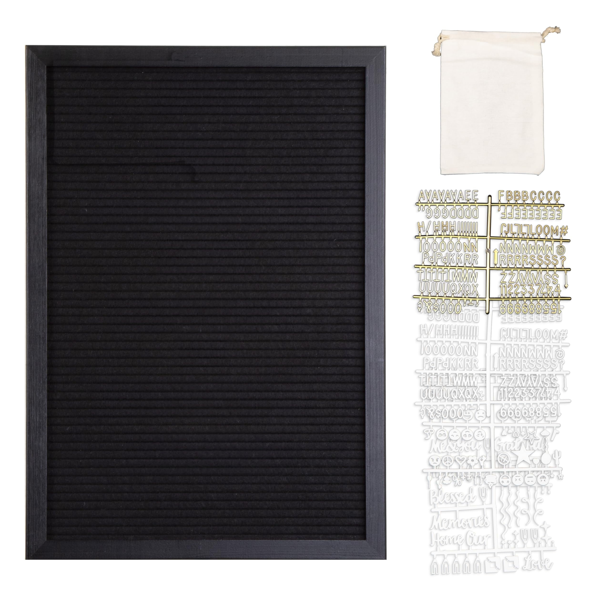 Real Wood Framed Felt Letter Board, Changeable Message Board, 12" x 17 ...