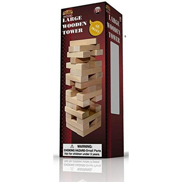 Real Wood Games 48 Piece Large Wood Tower Game - Walmart Business Supplies