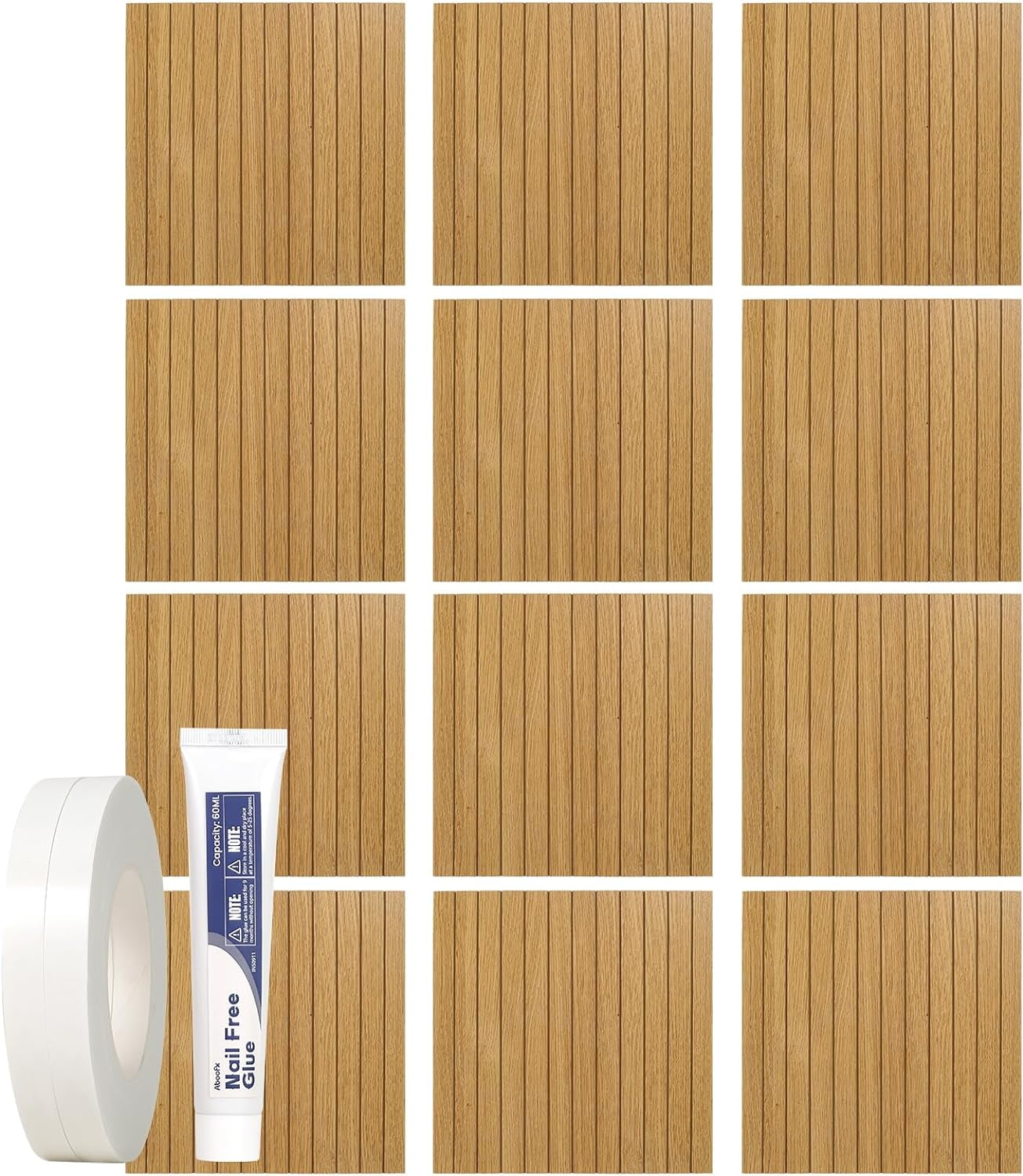 Xinyi Real Wood Room Wall Panels, 12 Pcs 11.6sqft Cuttable 3D ...