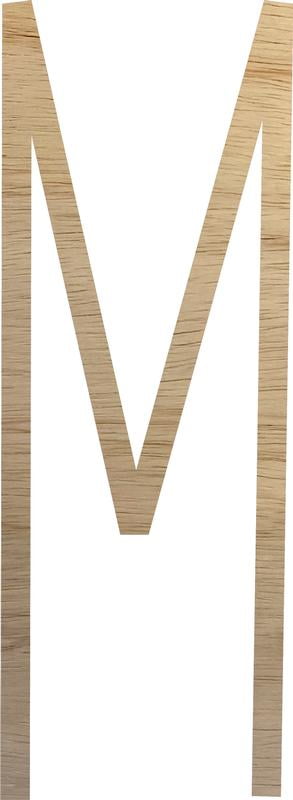 Real Wooden Alphabet Letter M, Wall Hanging 8'' Tall Craft Wood Letter ...