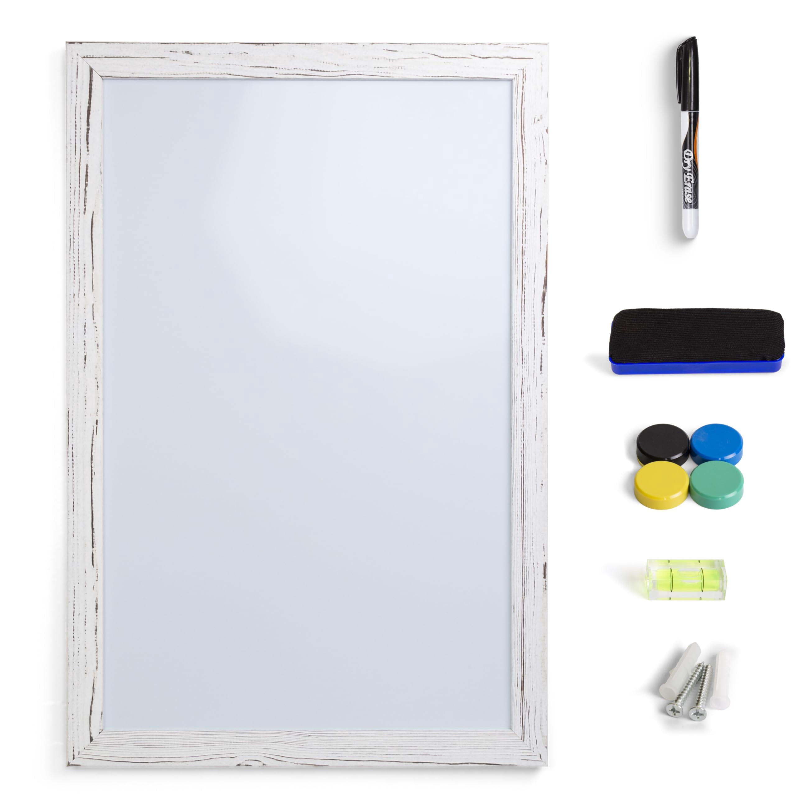 Real Wooden Framed Magnetic Dry Erase Whiteboard, 24" X 36", Vertical ...