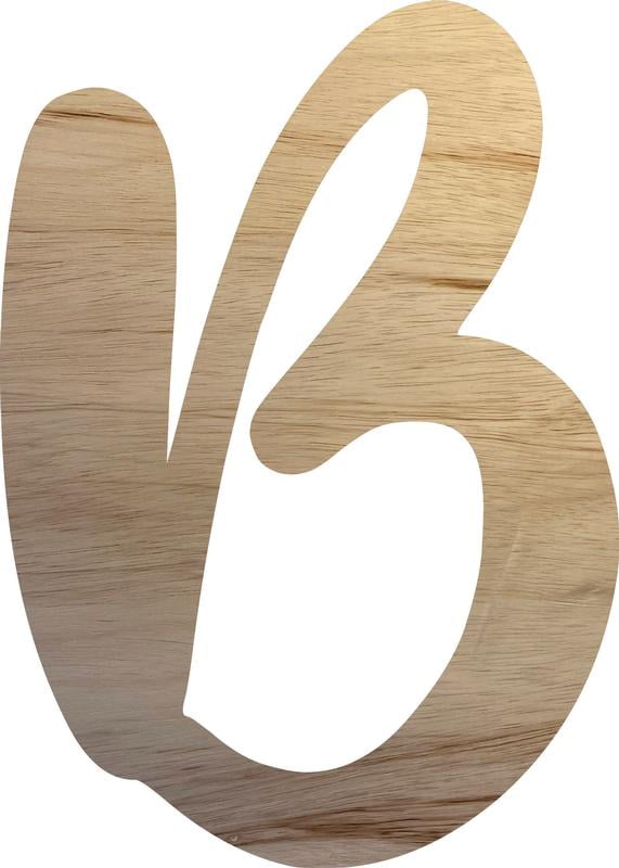 Real Wooden Letters, Unpainted 12'' Craft Letter B, Do It Yourself ...