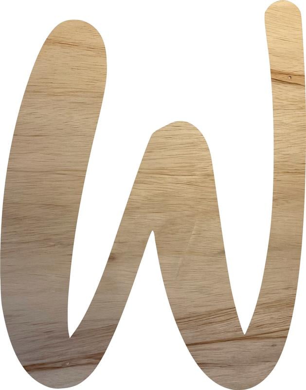 Real Wooden Letters, Unpainted 12'' Craft Letter W, Do It Yourself ...
