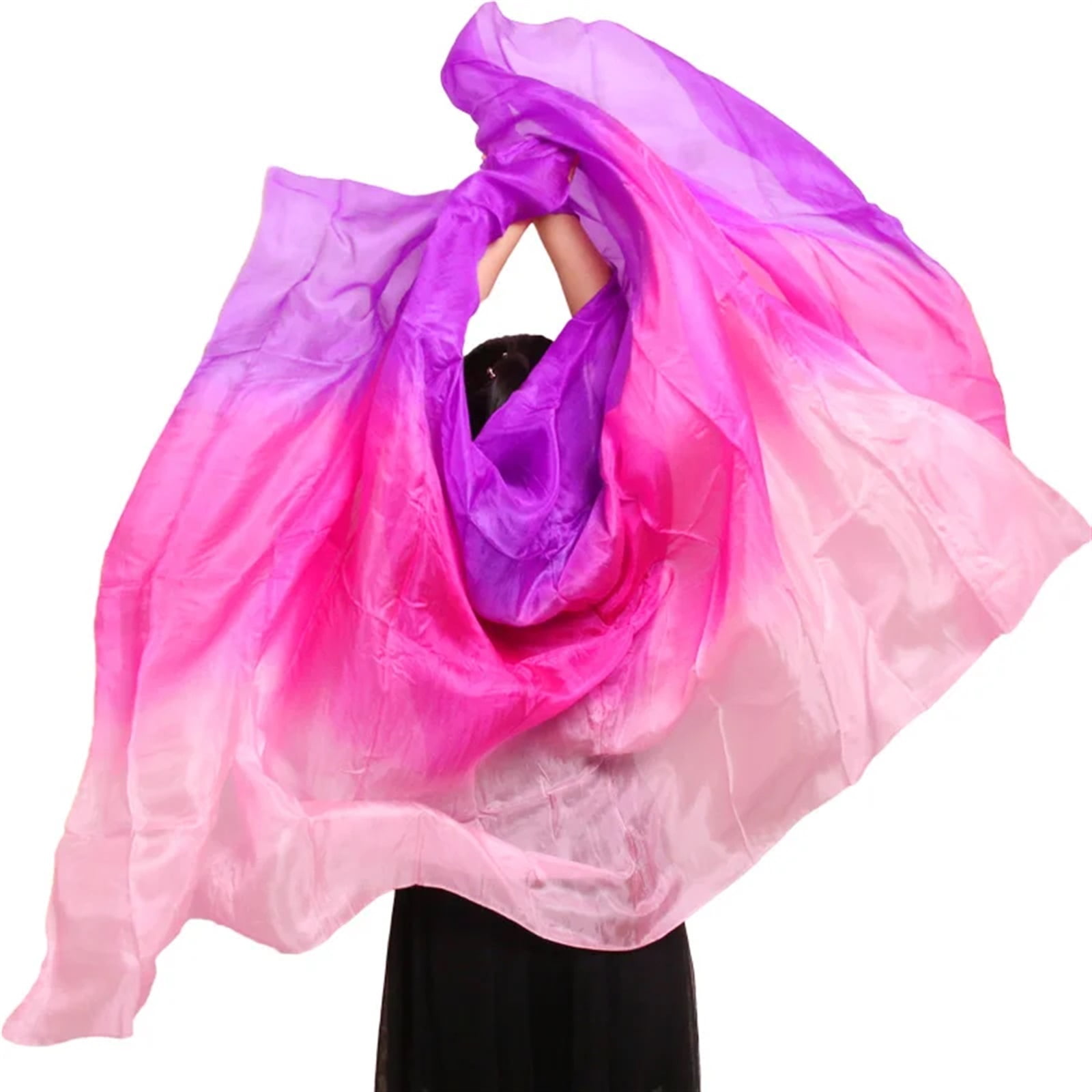 Real silk belly dance veil, dance veils,veil red yellow mix color ...
