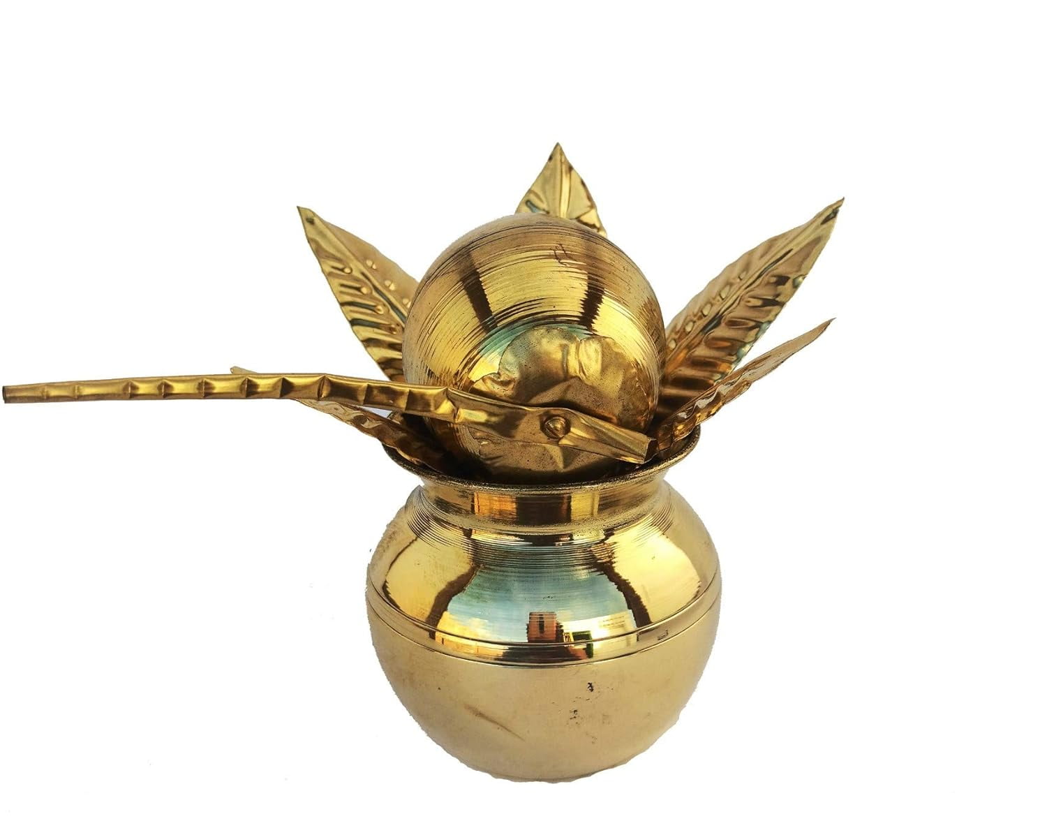 RealCraft INSPIRING LIFES Brass Mangal Kalash Decorations Medium Golden ...