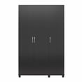 RealRooms Basin 3 Door Wardrobe, Bedroom Closet with Clothing Rod ...