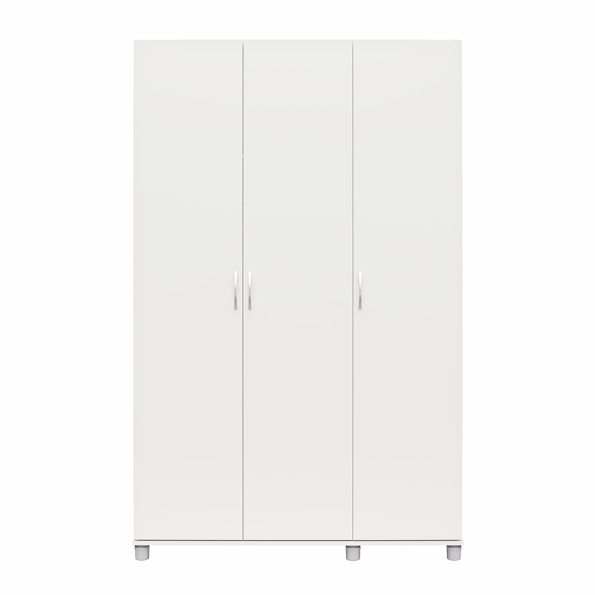 RealRooms Basin 3 Door Wardrobe with Clothing Rod & Adjustable Shelving ...