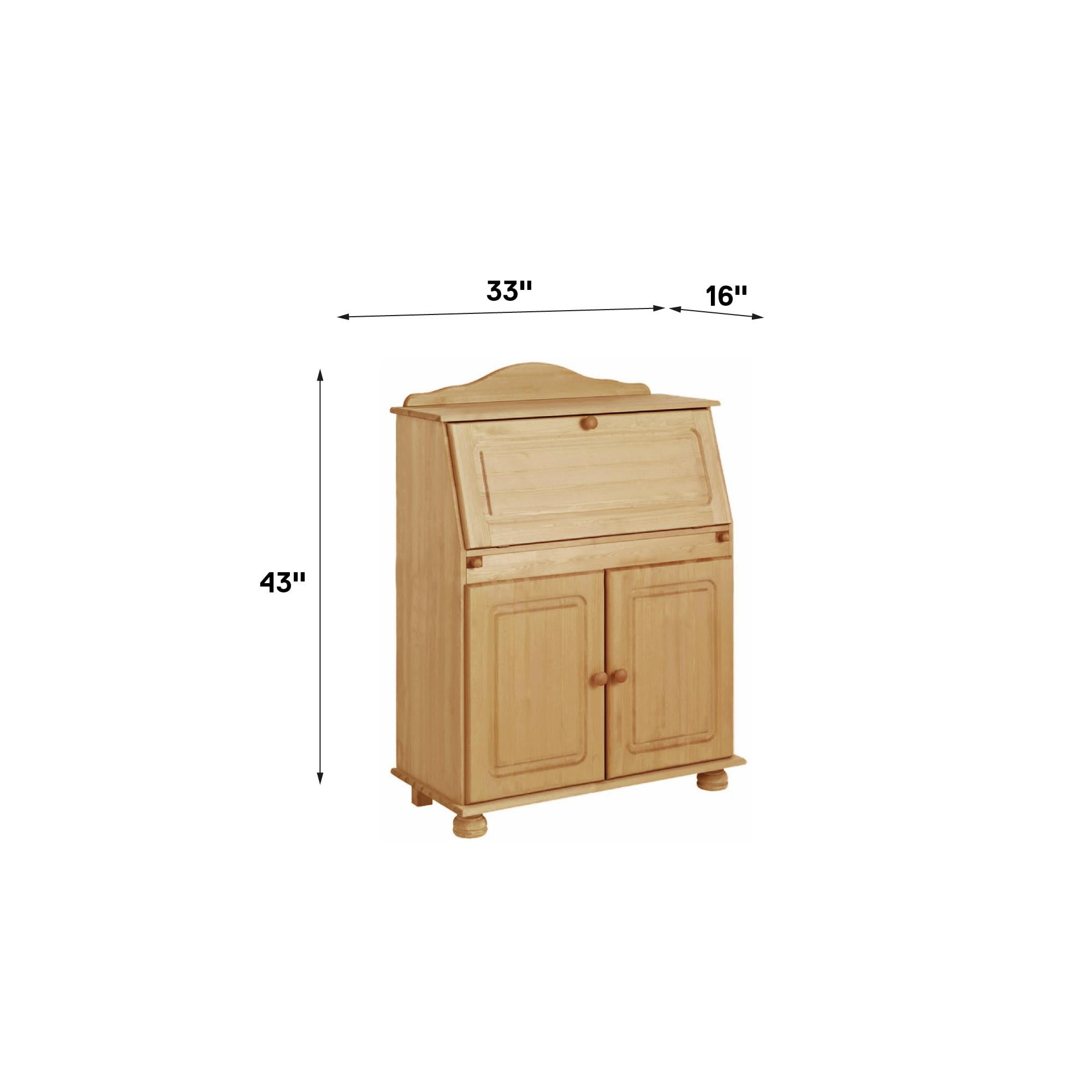 RealRooms Chester Solid Wood Storage Desk with Bottom Closed Storage ...