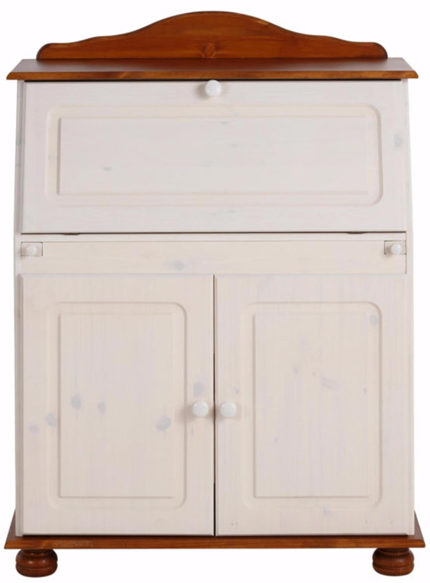 RealRooms Chester Solid Wood Storage Desk with Bottom Closed Storage ...