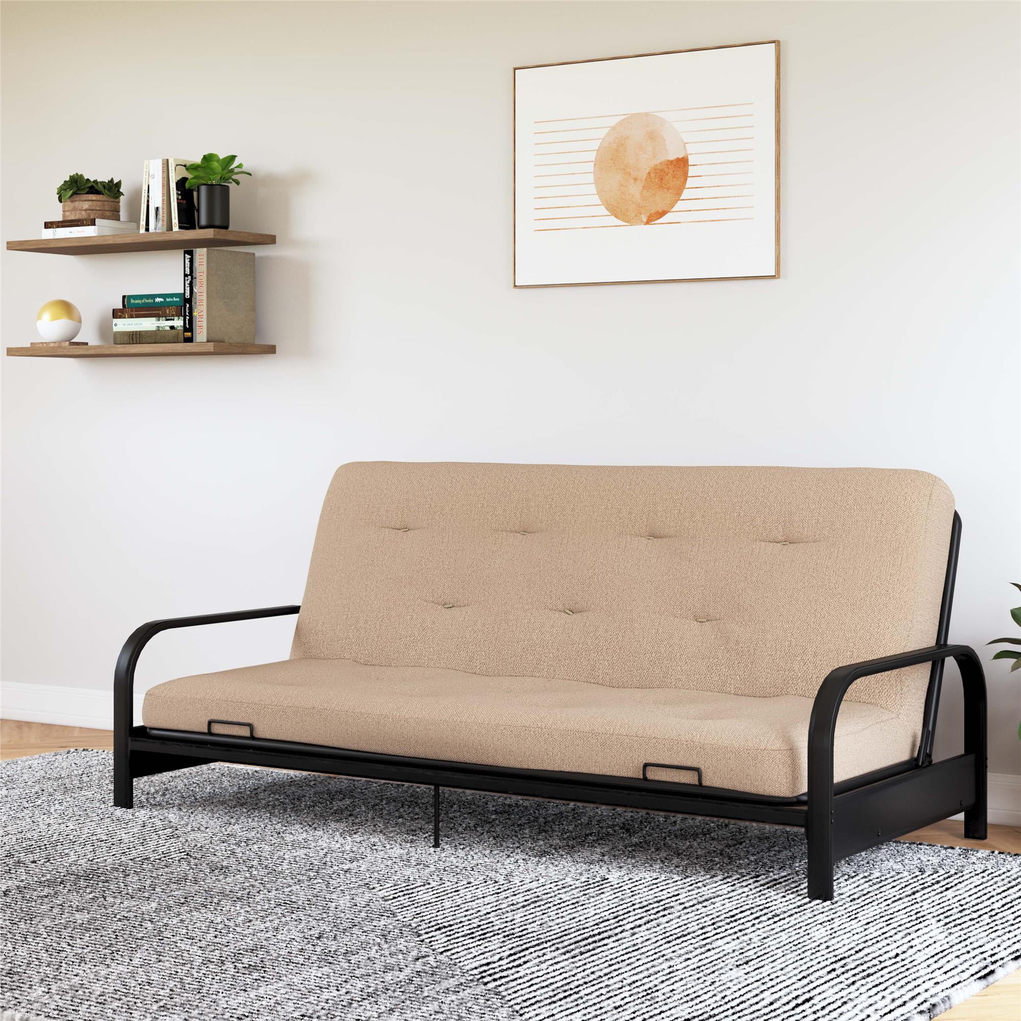 RealRooms Cozey 6-Inch Bonnell Coil Futon Mattress, Microfiber, Full ...