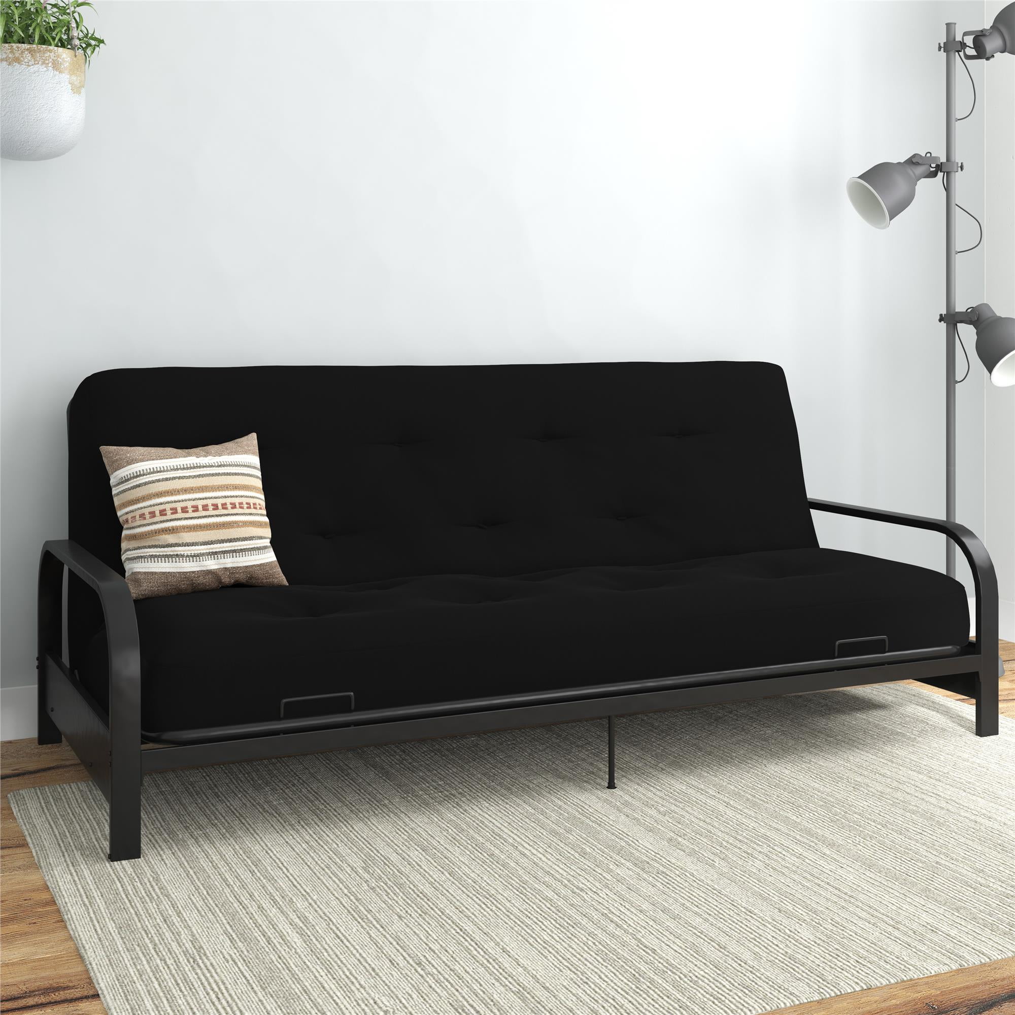 RealRooms Cozey Full Size 8-Inch Spring Coil Futon Mattress, Microfiber ...
