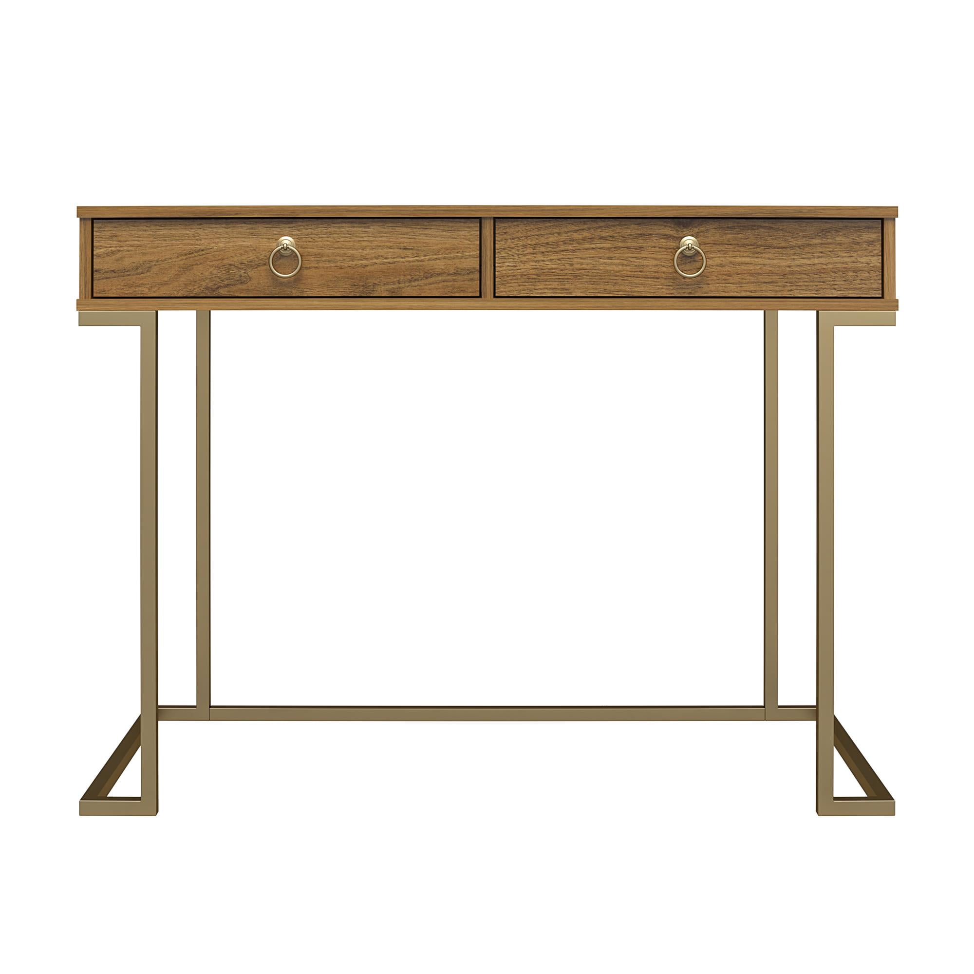 RealRooms Olten Computer Desk, Walnut Finish, Laminated MDF, Wireless ...