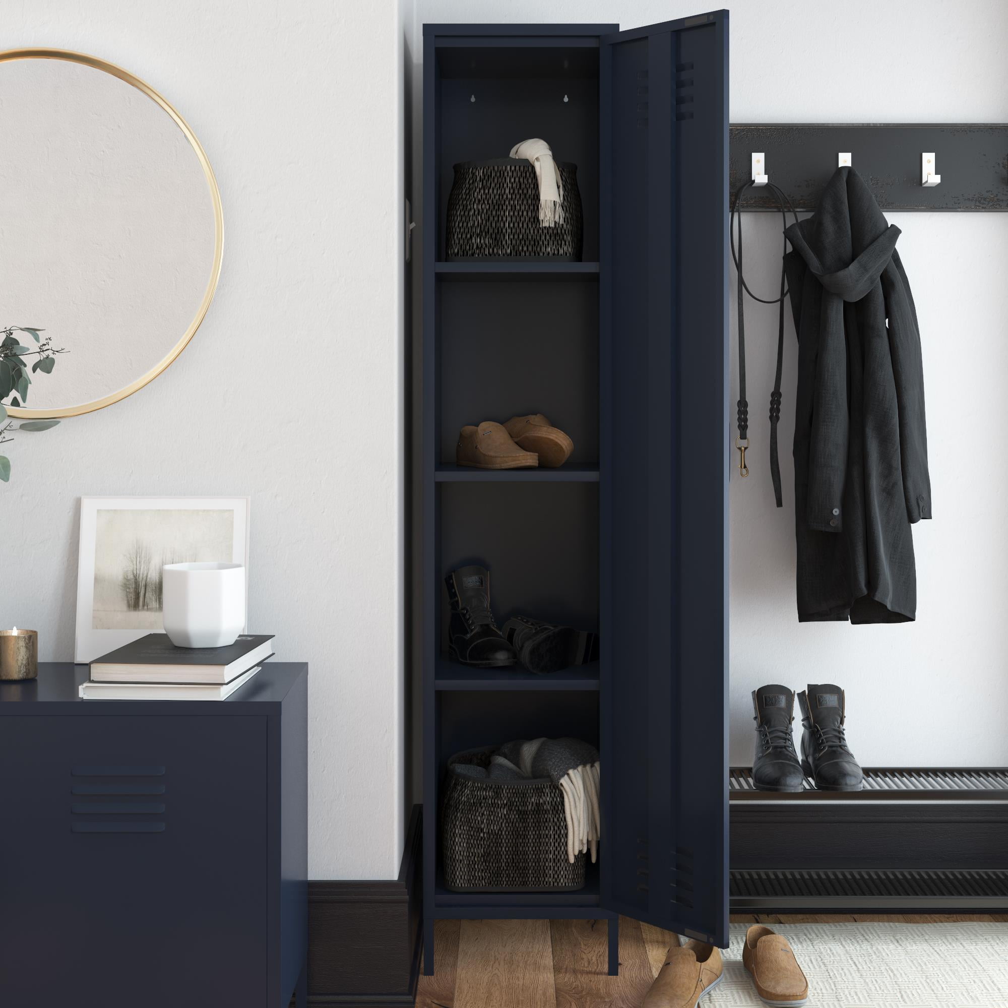 RealRooms Shadwick 1 Door Tall Single Metal Locker Style Storage ...