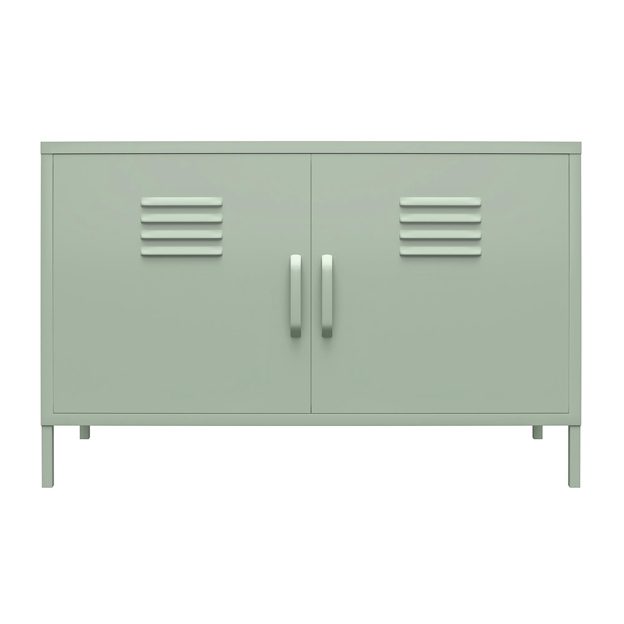 RealRooms Shadwick 2 Door Metal Locker Accent Cabinet with Shelves ...