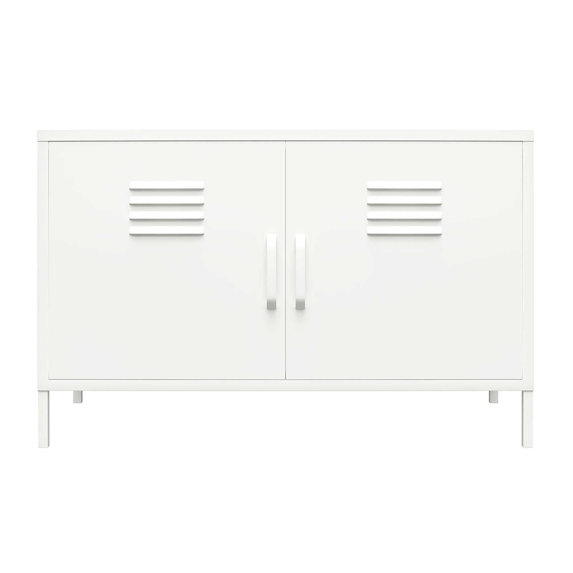 RealRooms Shadwick 2 Door Metal Locker, Industrial Accent Cabinet with ...
