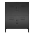 RealRooms Shadwick 4 Door Metal Locker Style Storage Cabinet for Family ...