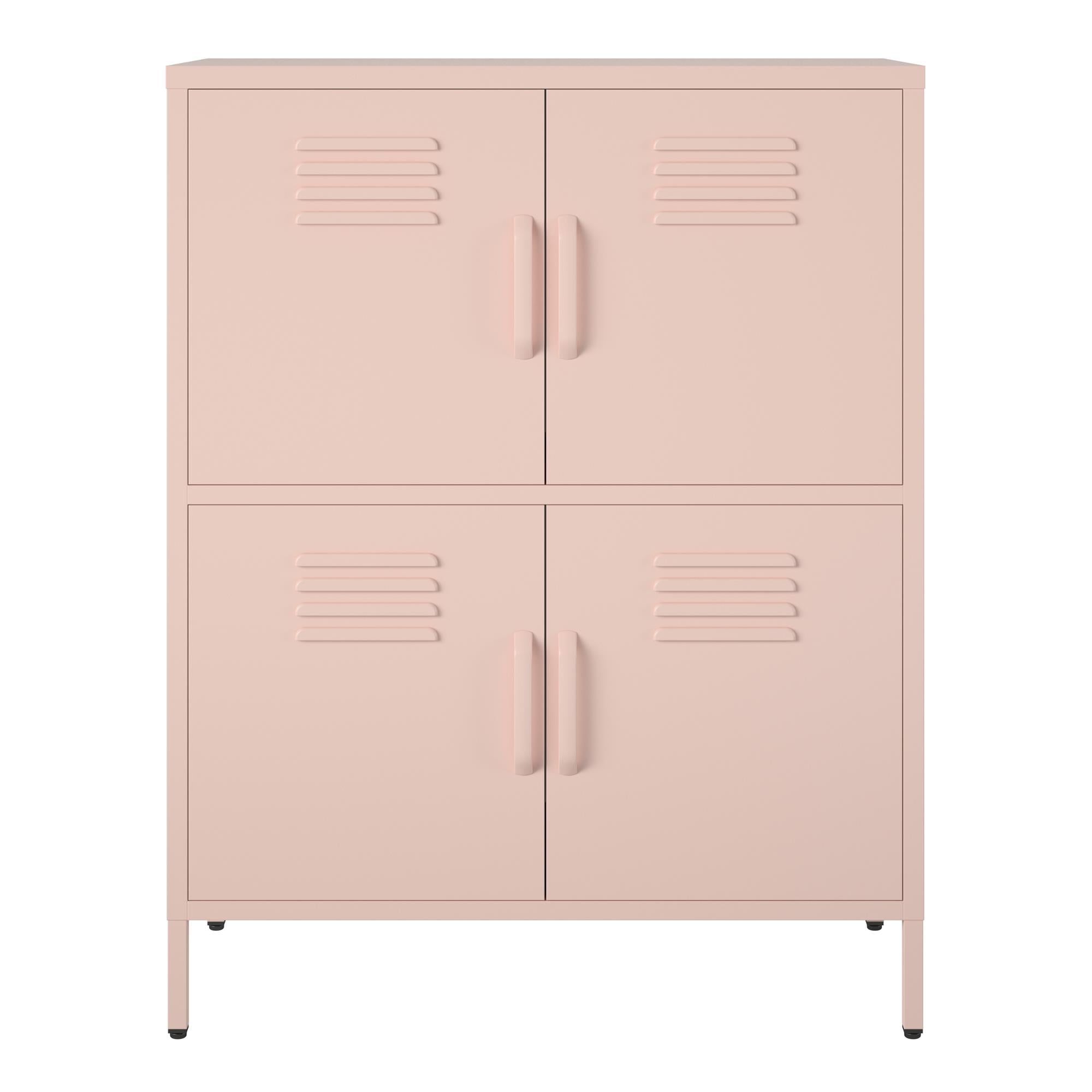 RealRooms Shadwick 4 Door Metal Locker Style Accent Storage Cabinet ...