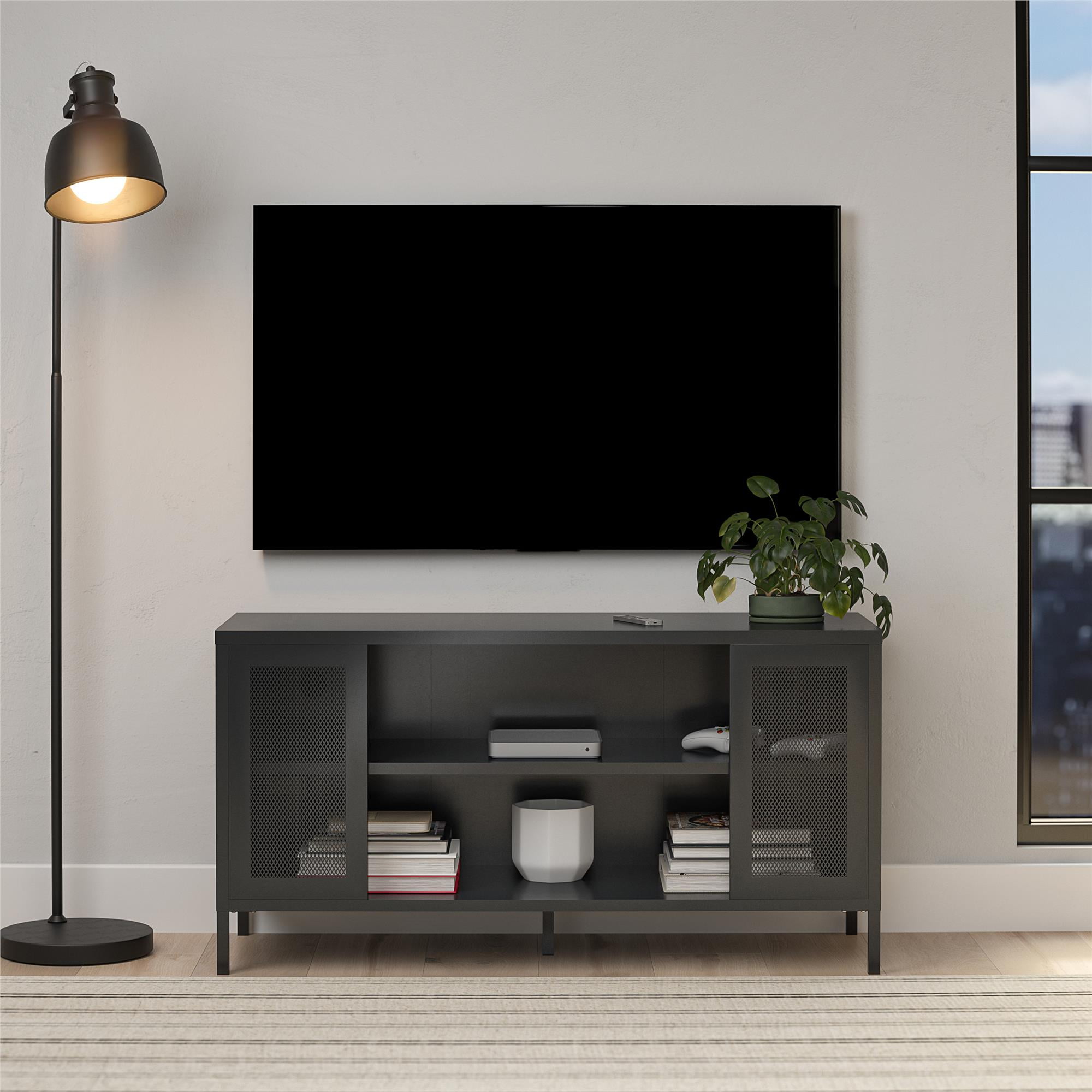 RealRooms Shadwick Metal TV Stand for TVs up to 50" with Perforated ...