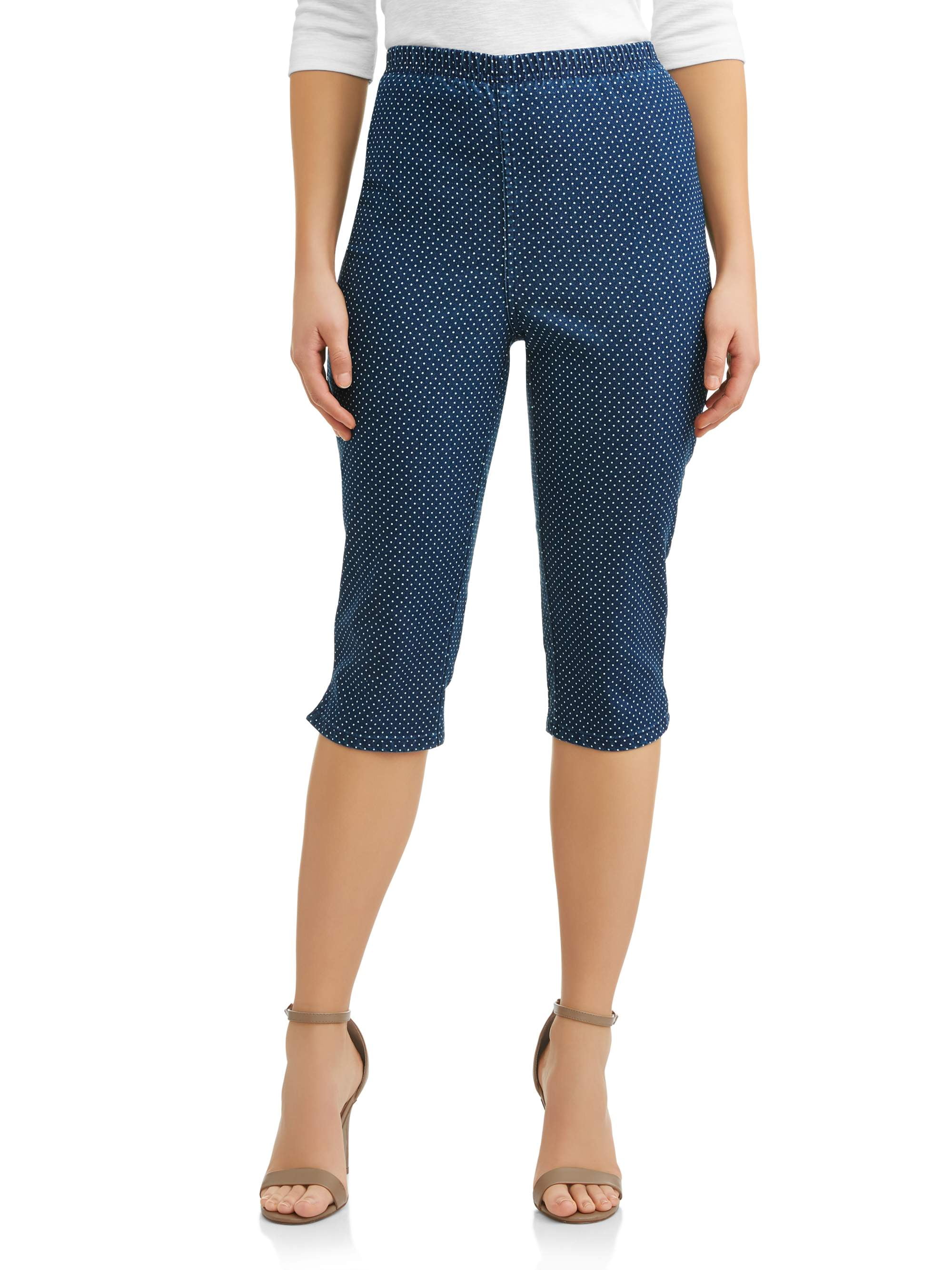 RealSize Women’s 17" Pull On Stretch Capri Pants - Walmart.com