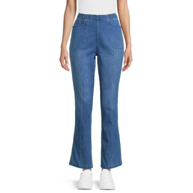 RealSize Women's 4 Pocket Stretch Pull On Bootcut Jeans, Sizes S-XXL ...
