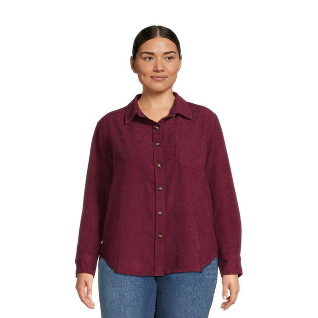 RealSize Women's Plus Size Corduroy Shacket - Walmart.com