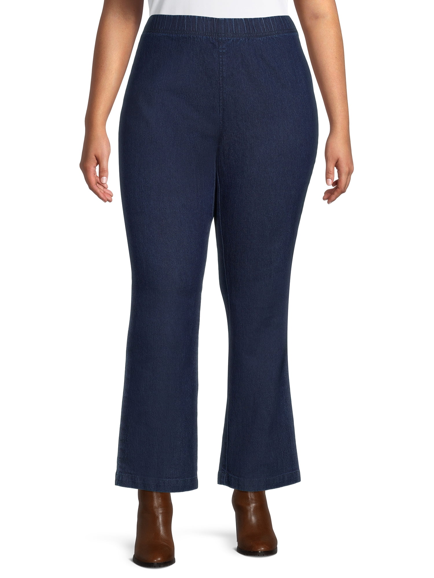 RealSize Women's Plus Size Pull On Bootcut Stretch Jean - Walmart.com