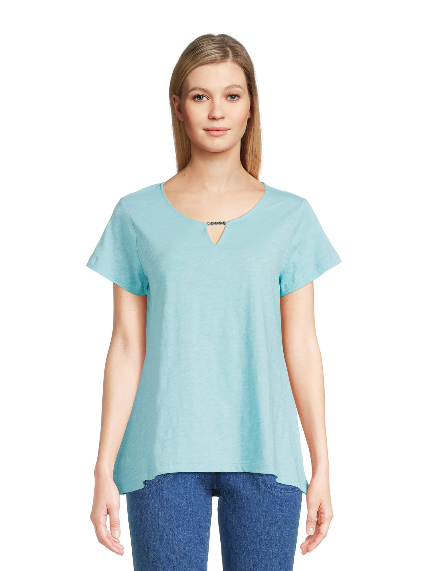 RealSize women's Sharkbite Hem Tee - 100% Cotton - Walmart.com
