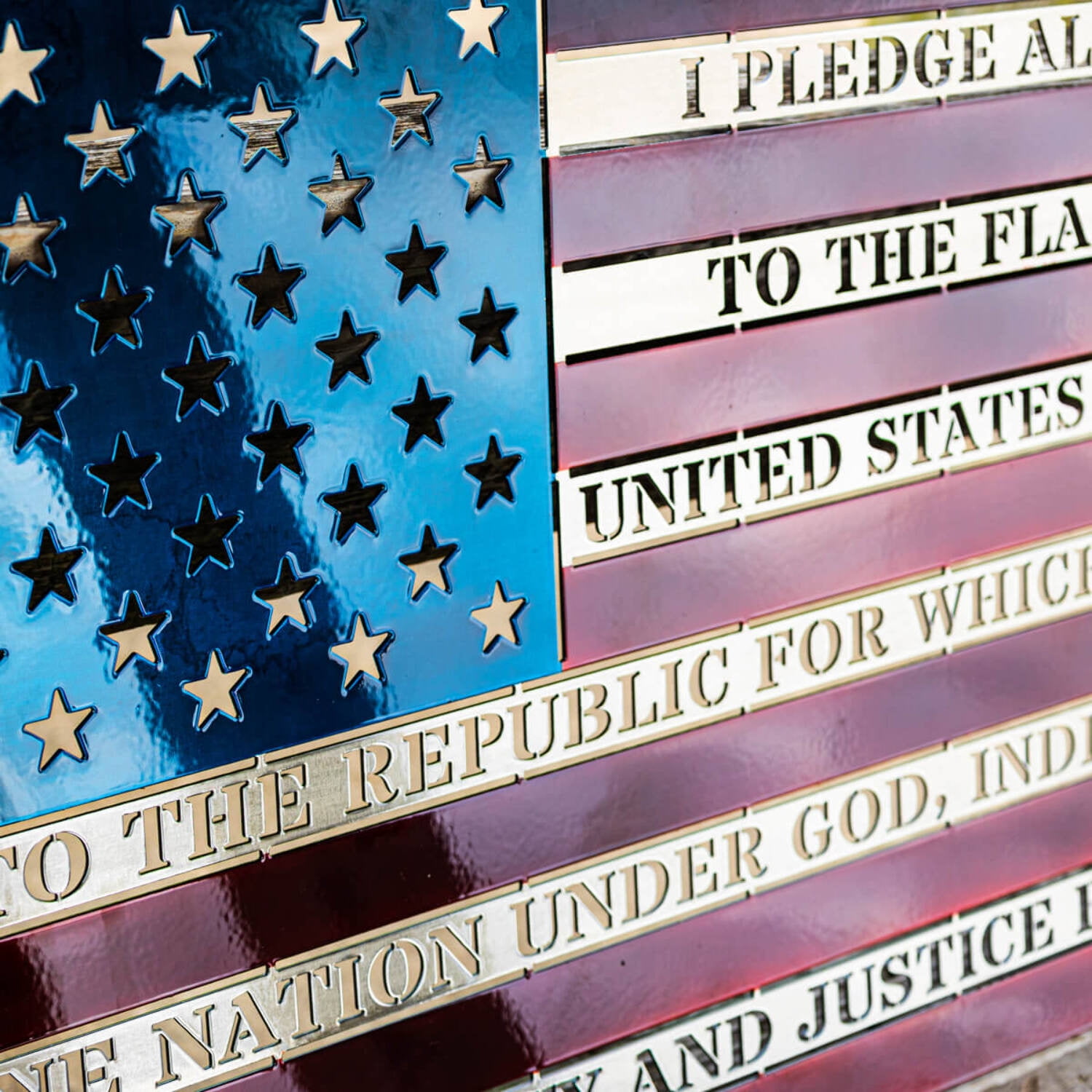 RealSteel American Flag Pledge of Allegiance Wall Art – Patriotic Metal ...