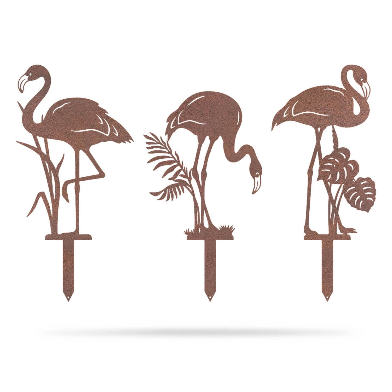 RealSteel: Flamingo Garden Art 3-Pack – Metal Lawn Decor, Classic Yard ...